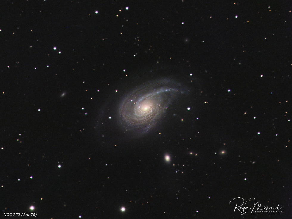 NGC 772 (Arp 78) – Galaxie spirale | L'univers de Roger Ménard